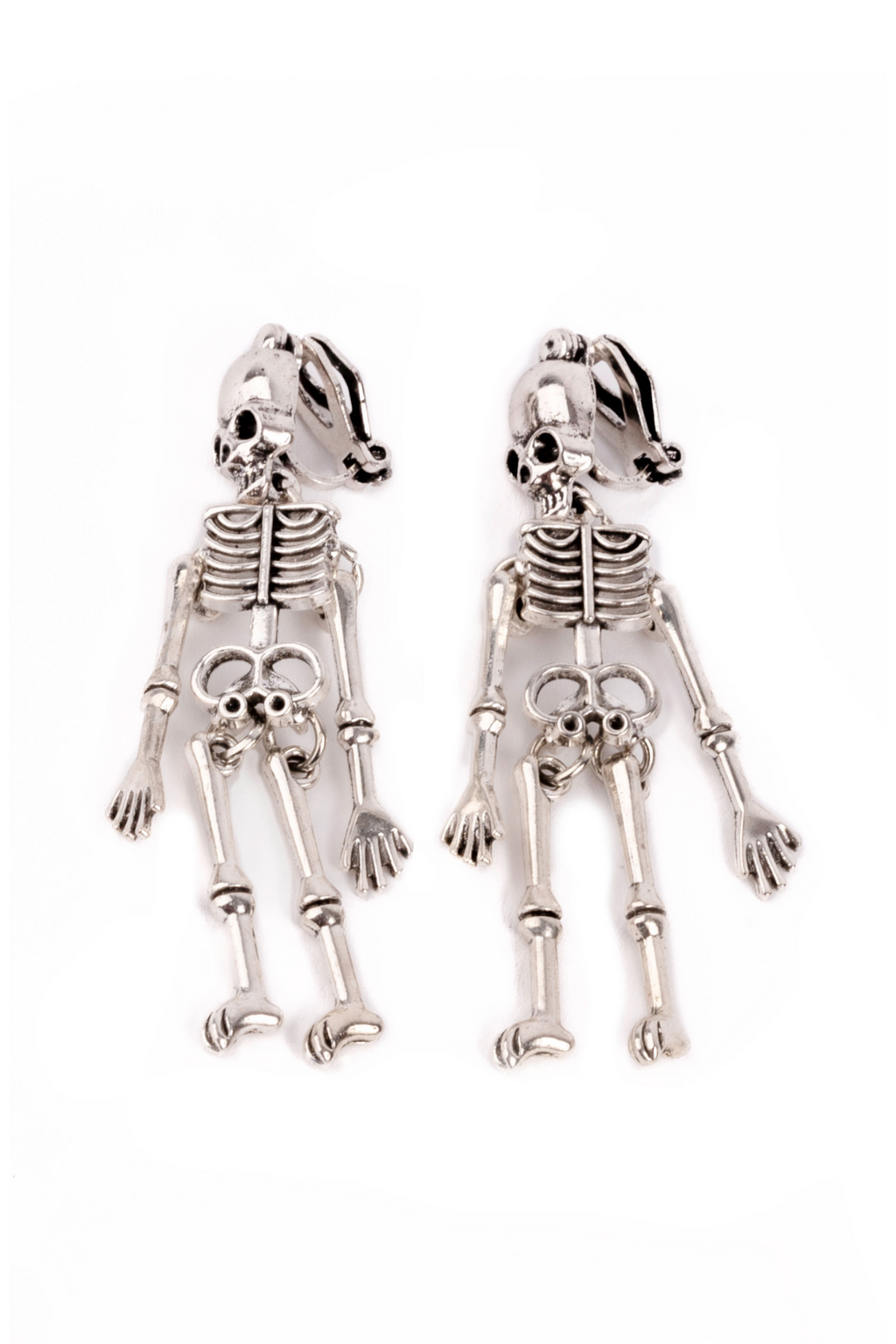 Skull clip on earrings store
