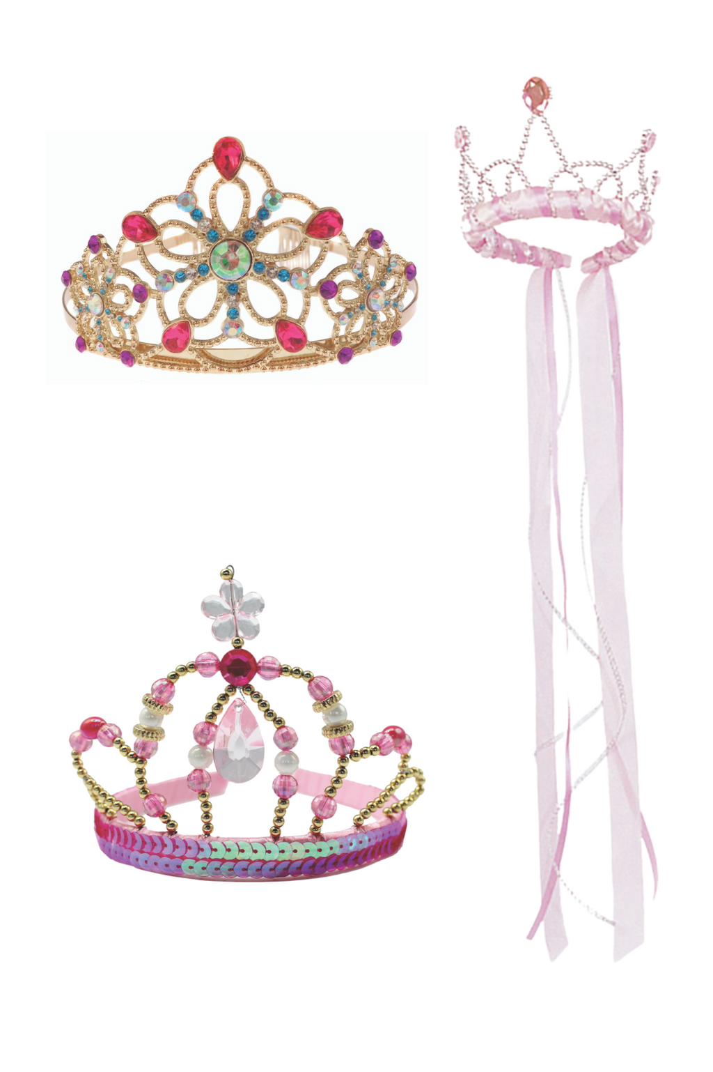 Deluxe Princess Tiara Pink/Multi Bundle
