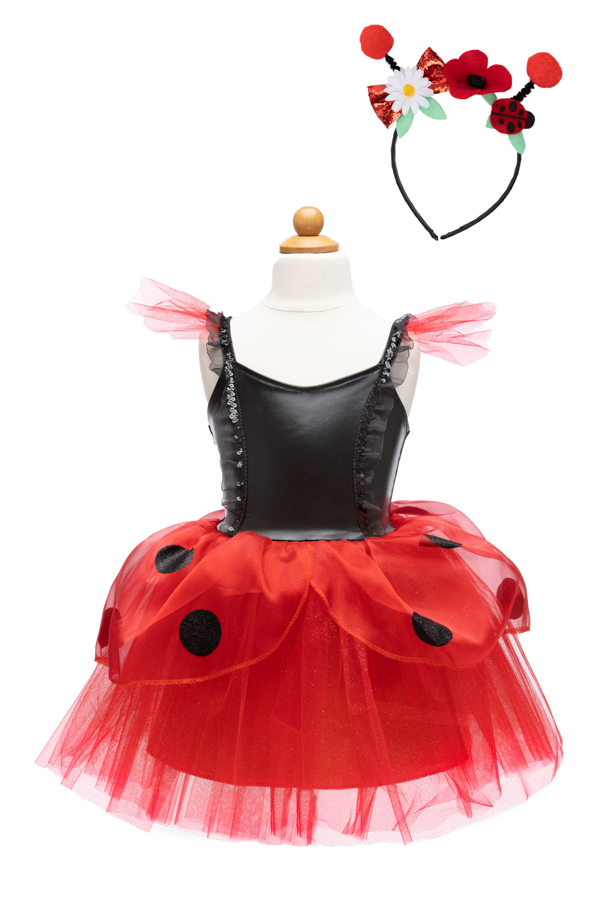 Ladybug Dress & Headband, Red/Black, Size 3-4